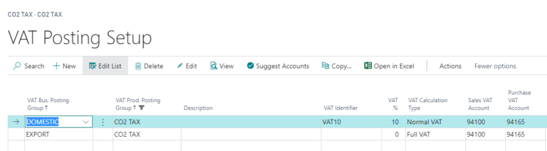 VAT / Tax Rate per Dimension in Dynamics 365 Business Central